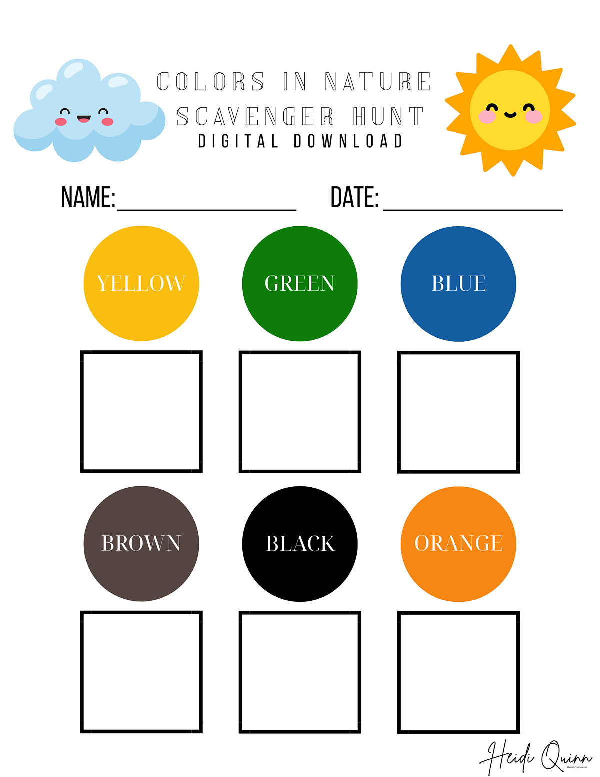 Colors In Nature Scavenger Hunt *Free Digital Download*