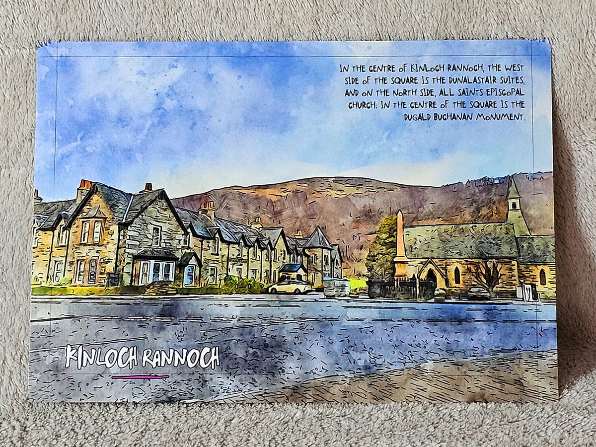 Kinloch Rannoch Square Urban Sketch postcard